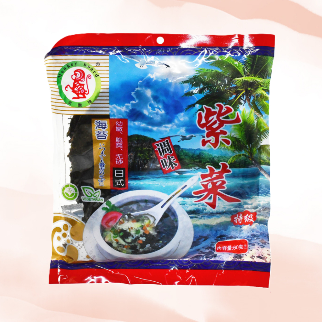 Monkey Board Dried Seaweed Seasoning Laver 灵猴牌 紫菜 调味 海苔 (± 60g ...