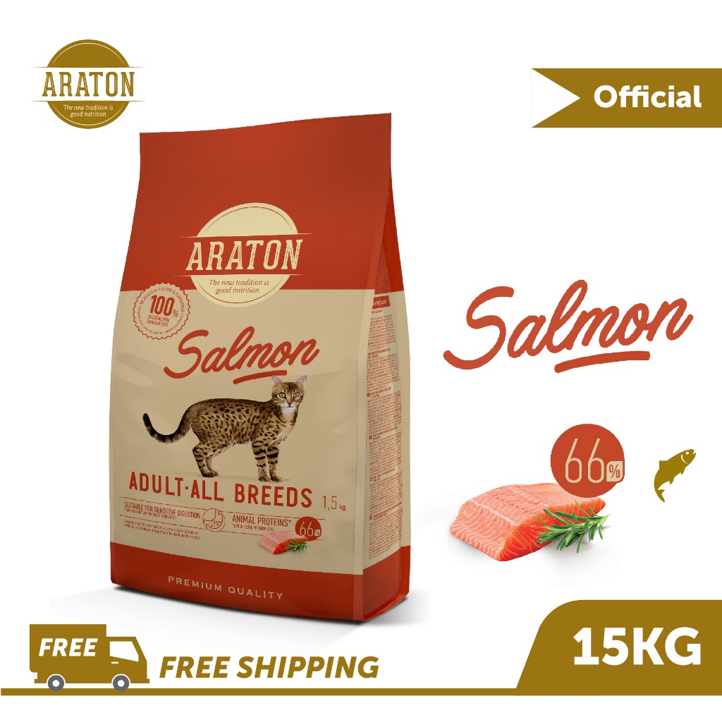 Salmon Adult (15KG) Dry Cat Food | Araton | Shopee Malaysia