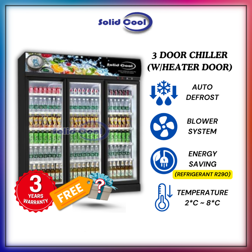 [ SOLID COOL ] 3 DOOR CHILLER MODEL 3DT 1530L | Hypermarket Grocery ...