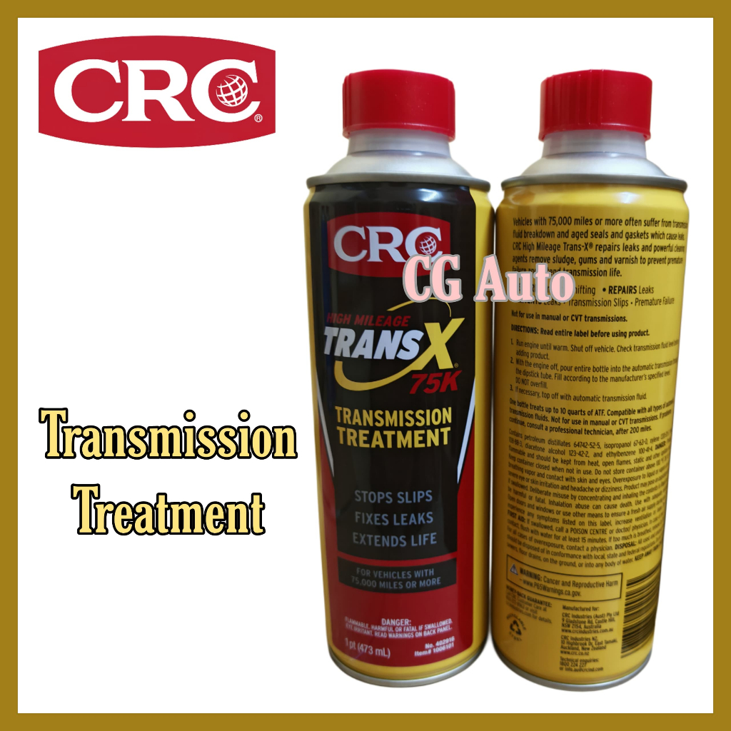 CRC TRANS-X 75K HIGH MILEAGE TRANSMISSION TREATMENT YELLOW Code: 402916 ...