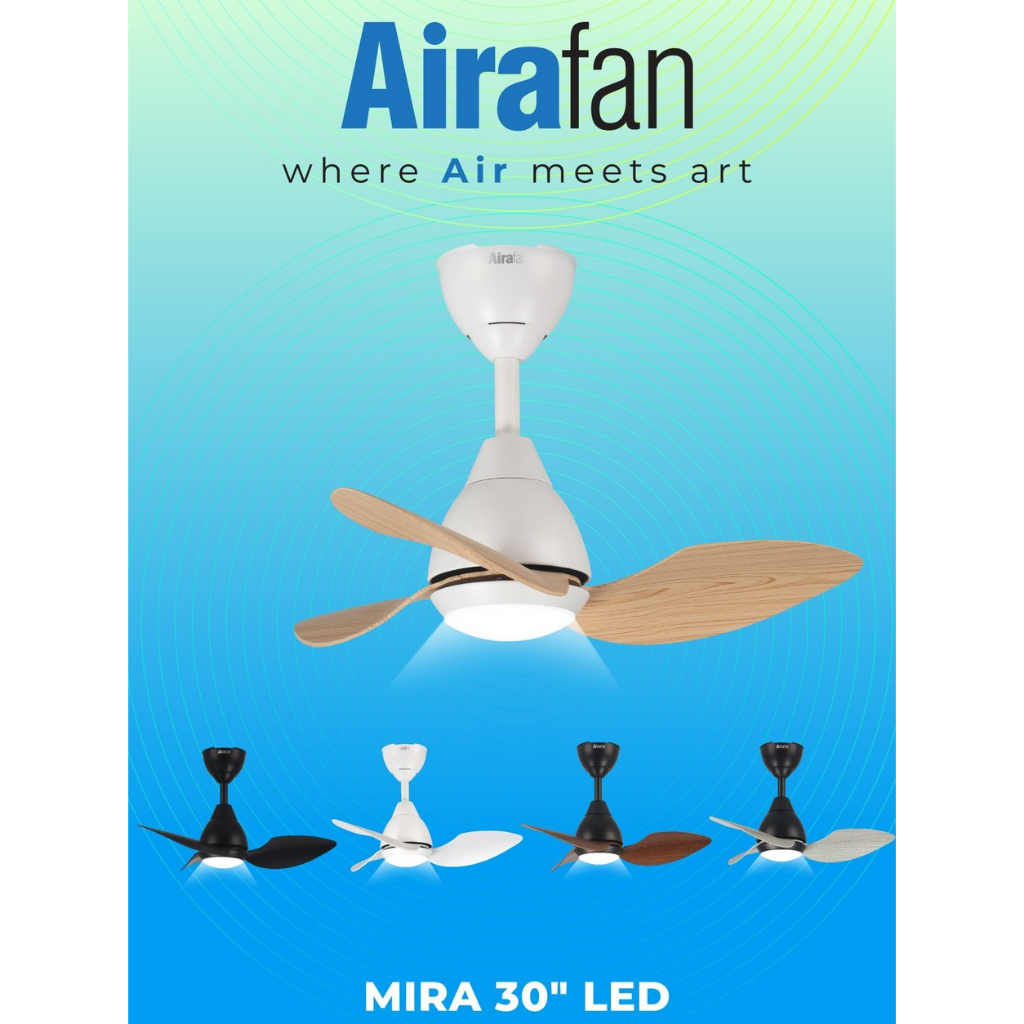 Airafan DC Motor LED 3 Blades Ceiling Fan Mira 30" | Shopee Malaysia