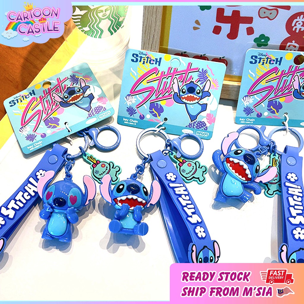 Disney Stitch Cute Cartoon Keychain Holder Keychains Car Phone Bag ...