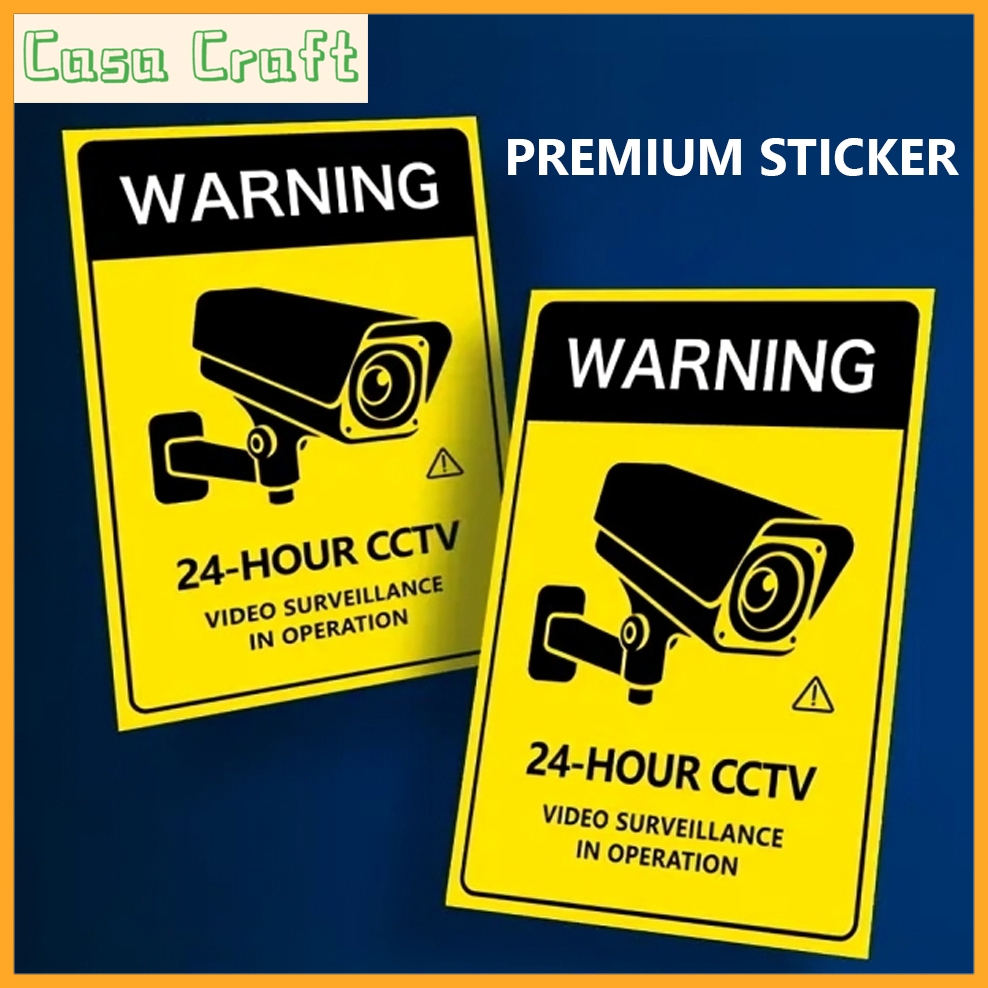 PVC Warning Sticker 24-HOUR CCTV VIDEO SURVEILLANCEIN OPERATION Signage ...