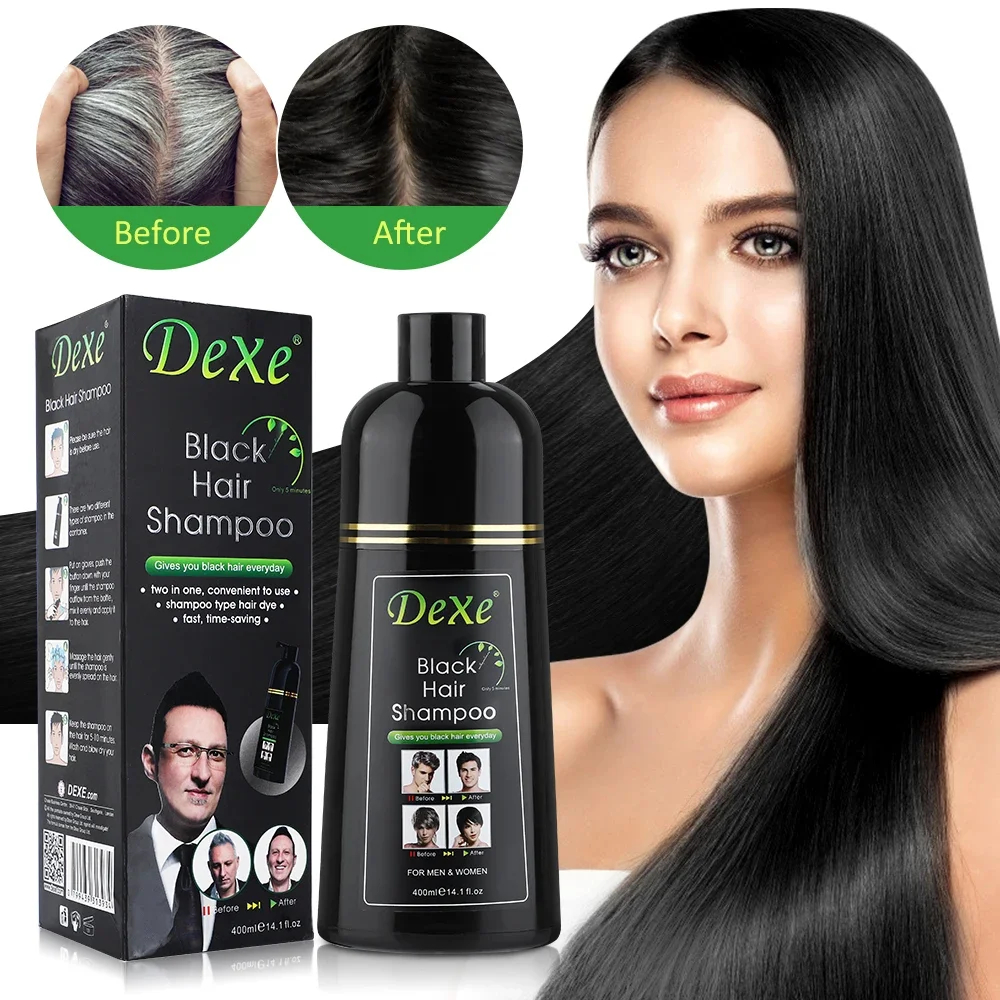 💯% Original, DEXE Black Hair Shampoo Instant Hair Dye 200ml / 400ml ...