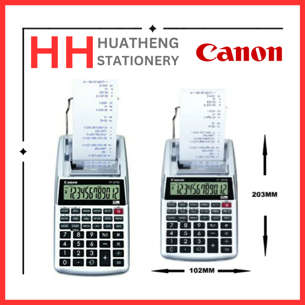 Canon Desktop Printing Calculator Resit Receipt Calculator P1-DTSC 12 ...