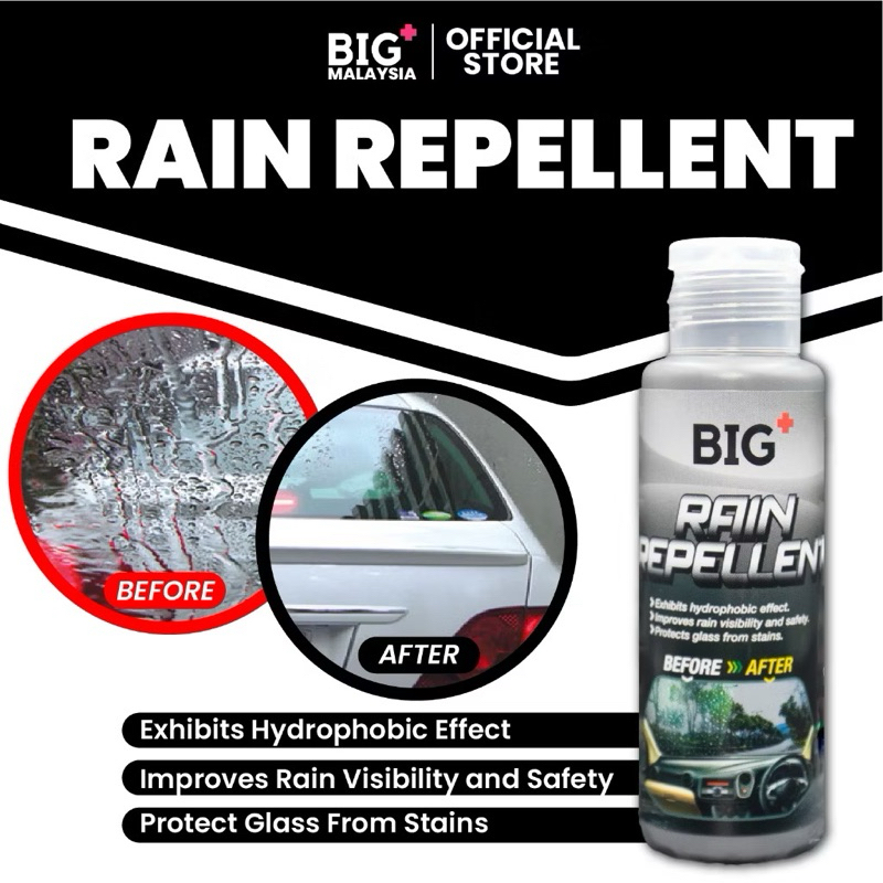 BIG+ Rain Repellent (100ml) Car Windscreen Glass Coating Water ...