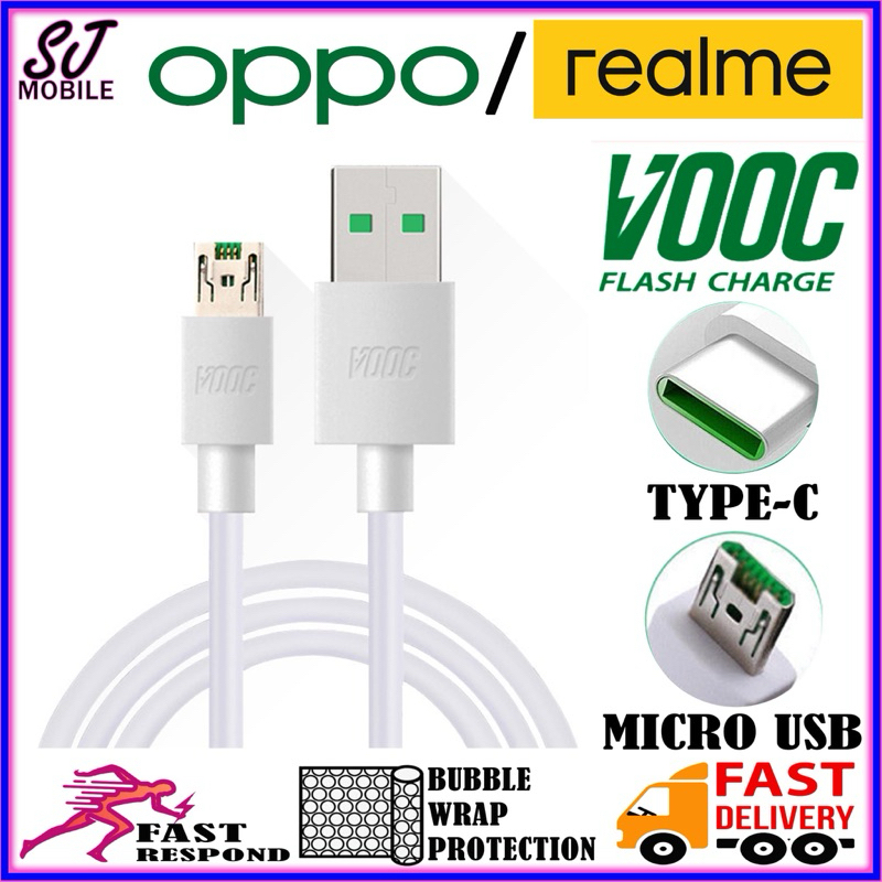 Oppo Realme Micro USB Type-C 5A Vooc Super Fast Charge Charging USB ...