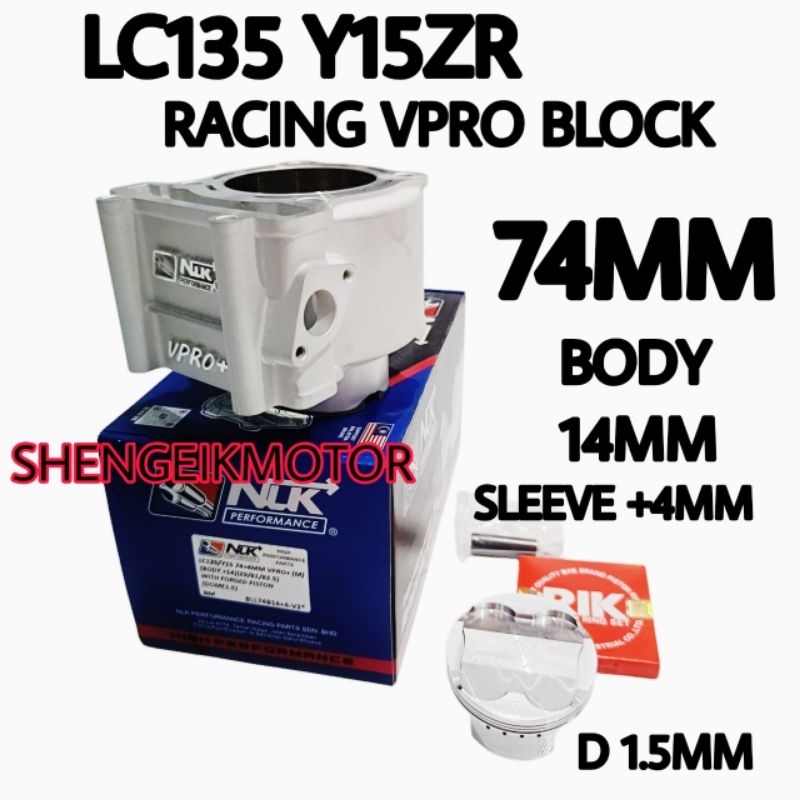 NLK BLOCK LC135 Y15ZR RACING CERAMIC BLOCK 74MM 76MM BLOCK NLK | Shopee ...