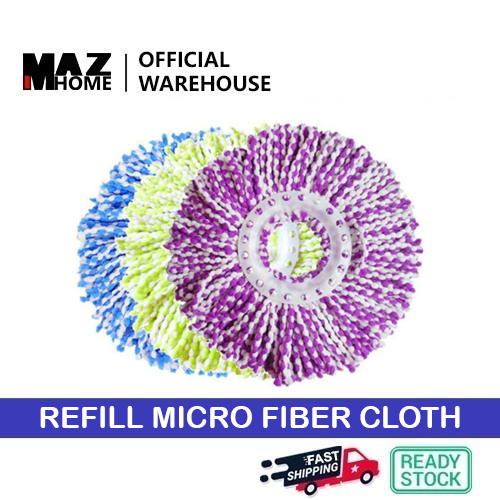 REFILL Micro Fiber Cloth Rag for Round Spin Mop 旋转拖把抹布 | Shopee Malaysia