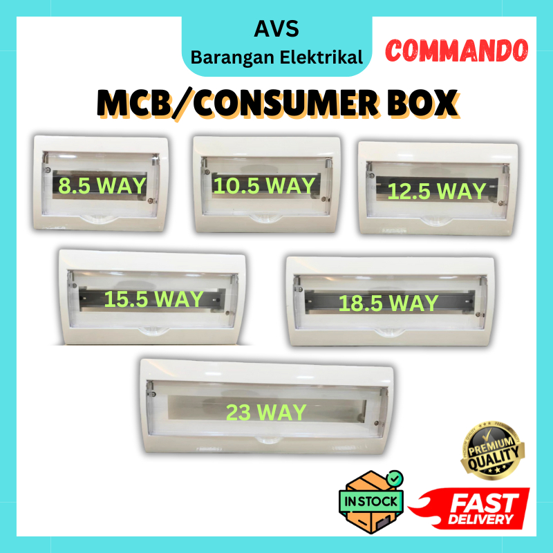 COMMANDO DB BOX PVC MCB BOX 8.5 - 23 WAY CONDUMER BOX Elektrik Box ...