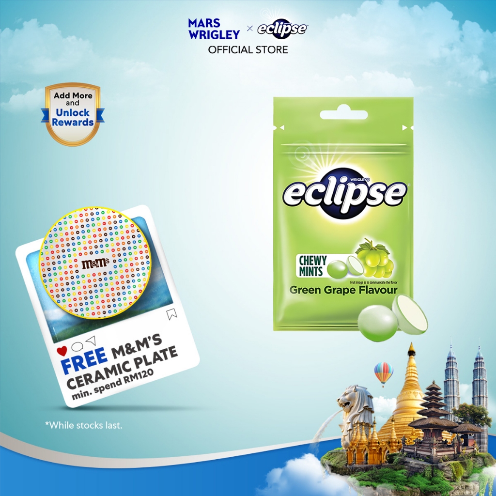Eclipse Chewy Mints Green Grape Bag 45g Chewy Candy / Fruity | Shopee ...