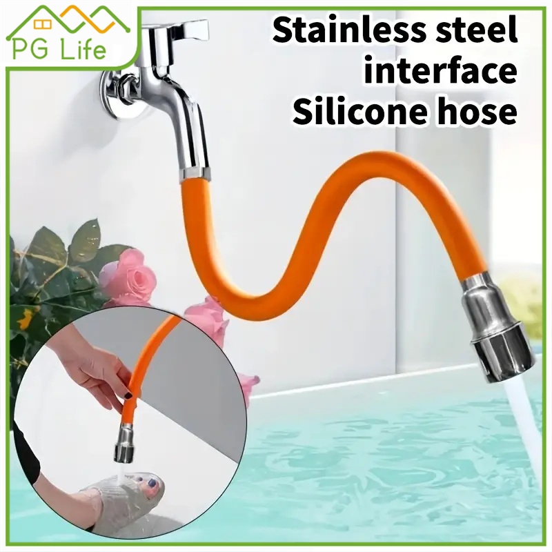 20/30/50cm Faucet Extension Extender 360°Free Bending Flexible Hose Water Tap Extension Hose 水龍頭 ...