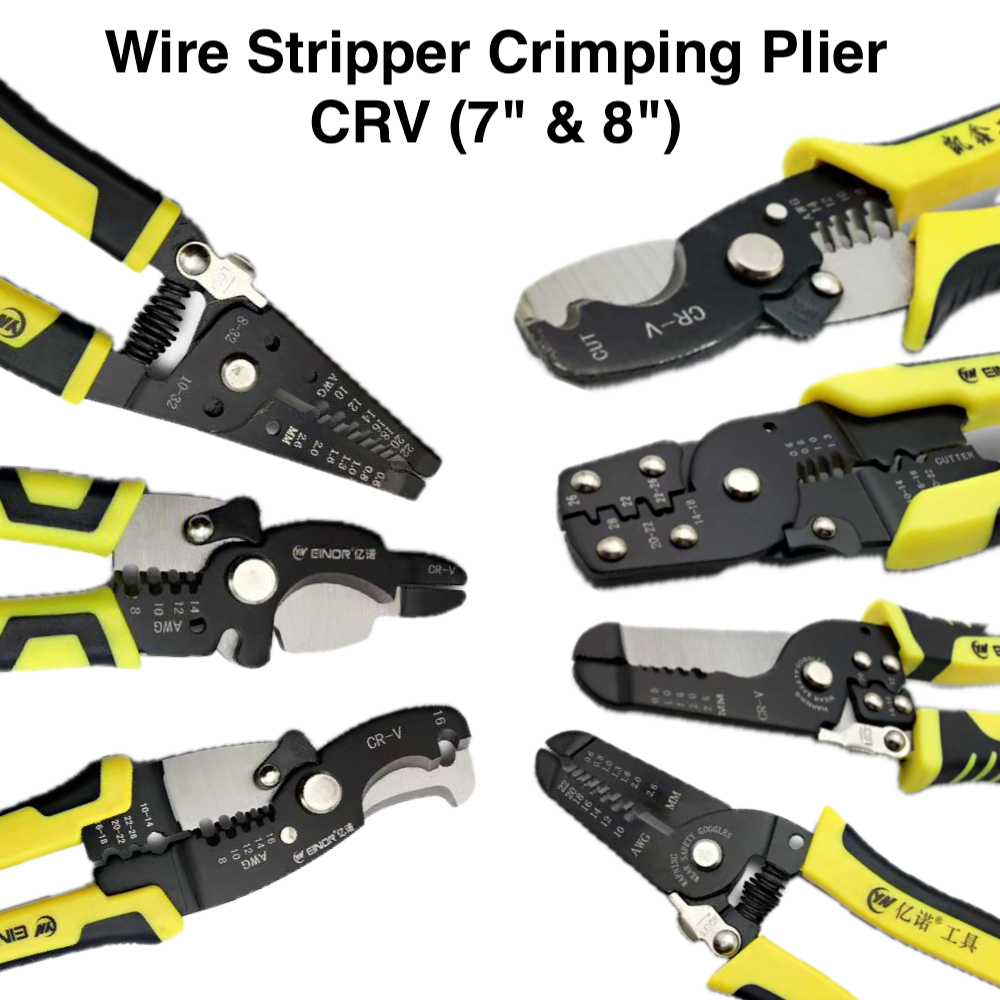 HD CRV 7" & 8" Wire Stripper Crimping Plier Cutter Wayar Cutting ...