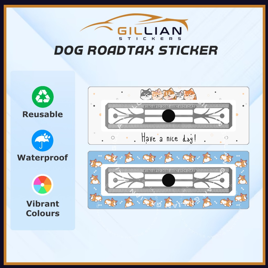Dog RFID Car Sticker Cute Cartoon Accessories (RFID Tag Not Included ...