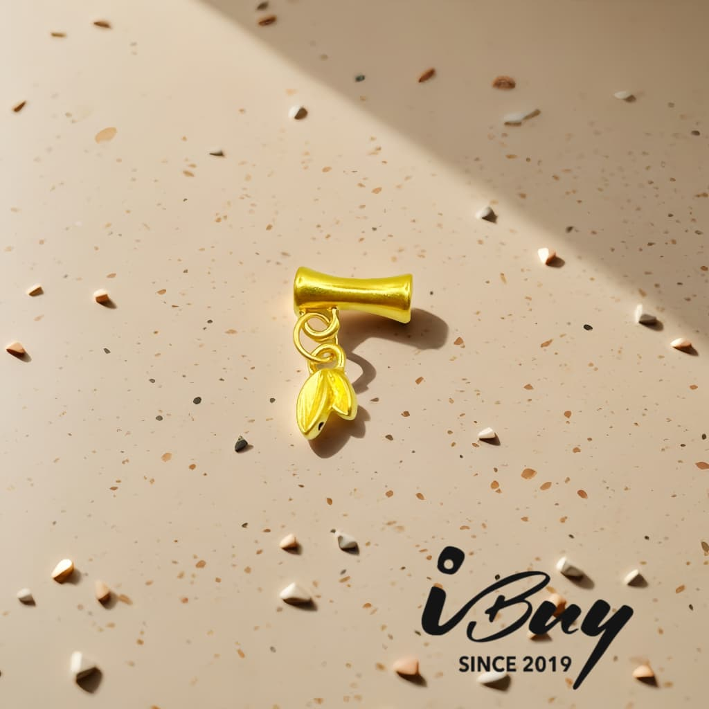 IBUY 999 Gold IFC00891 Cute Bamboo Leaf 小竹节+叶子 24k (999) | Shopee Malaysia