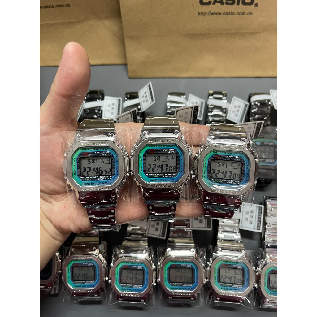 GMW-B5000 Ice Blue Gradient Steel Band Solar Watch - Multi-Function ...