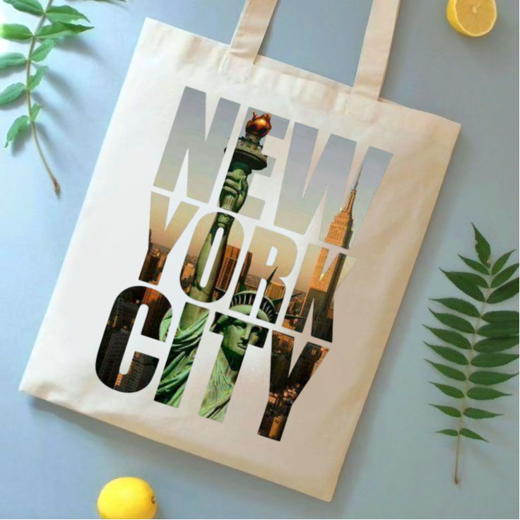 Canvas Tote Beg Premium Design 12 Oz New York City2 | Shopee Malaysia