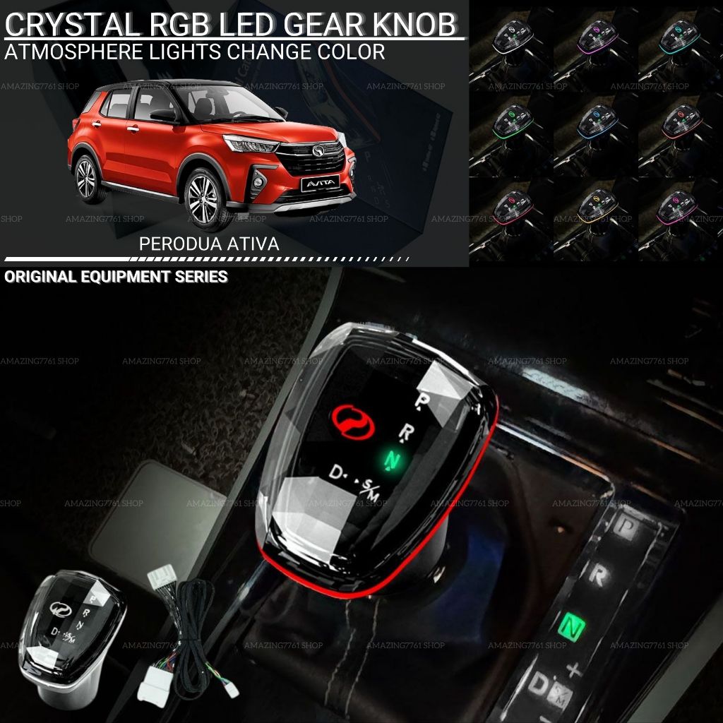 AMAZING PERODUA ATIVA CAR CRYSTAL RGB LED GEAR SHIFT KNOB ATMOSPHERE ...