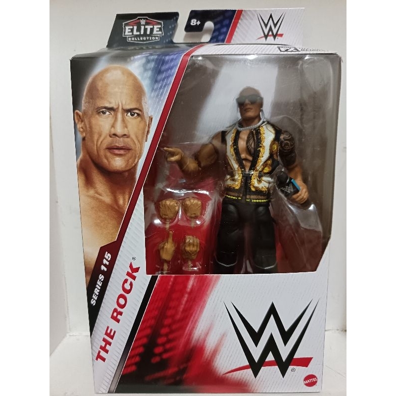 Mattel WWE Elite 115 The Rock Dwayne Johnson Wrestling Action Figure ...