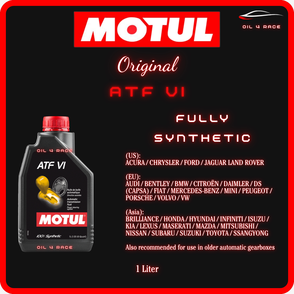 MOTUL ATF VI - Fully Synthetic 1 Liter Automatic Transmission | Shopee ...