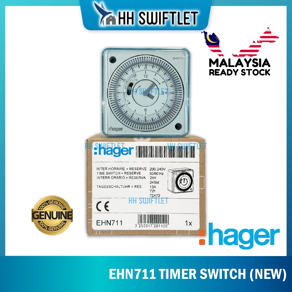 Hager EHN711 24Hrs Timer Switch (NEW Model & Wiring) | Shopee Malaysia