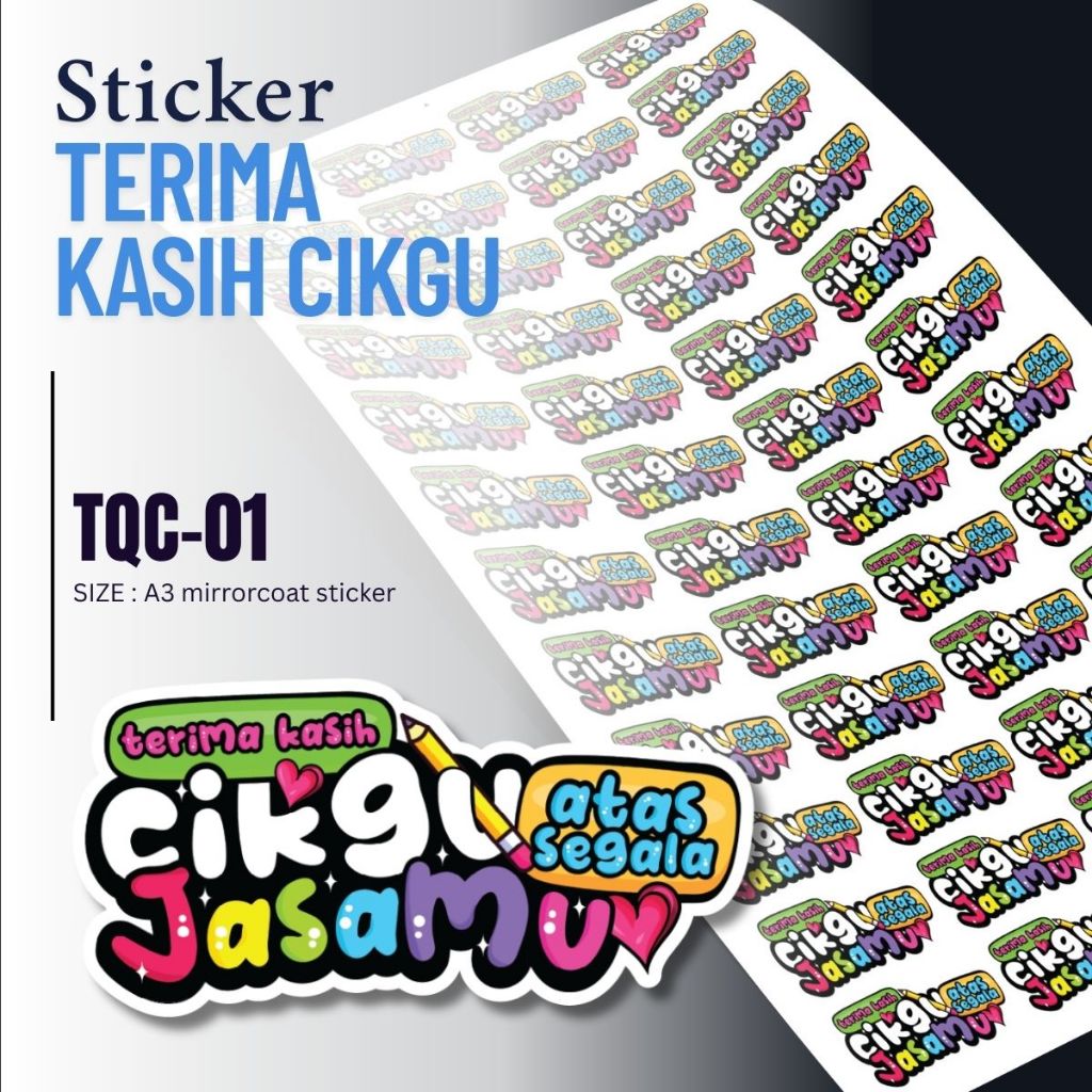 DIY Sticker A3 Terima Kasih Cikgu – Pelbagai Design & Reka Bentuk ...