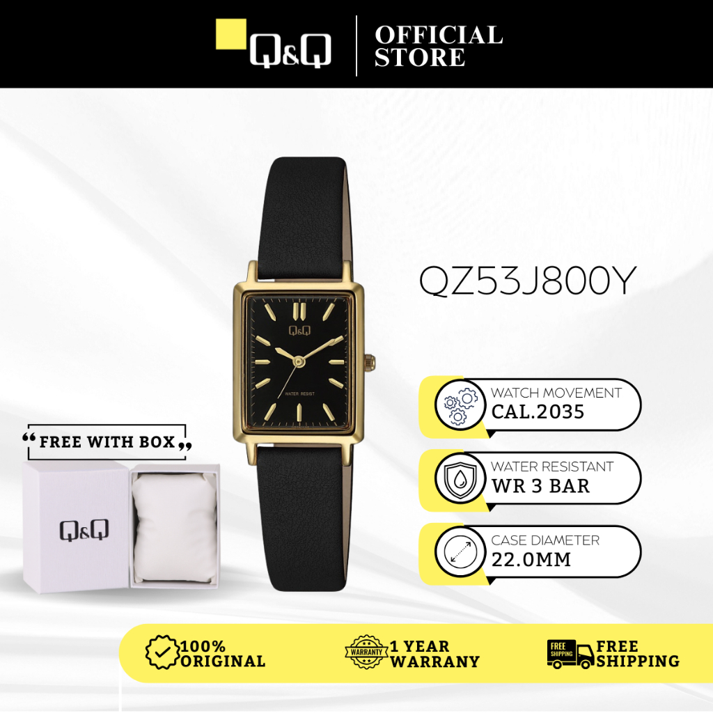 Q&Q Japan by Citizen Jam Tangan Wanita Ladies Leather Analogue Watch QB95 / QZ53 | Shopee Malaysia