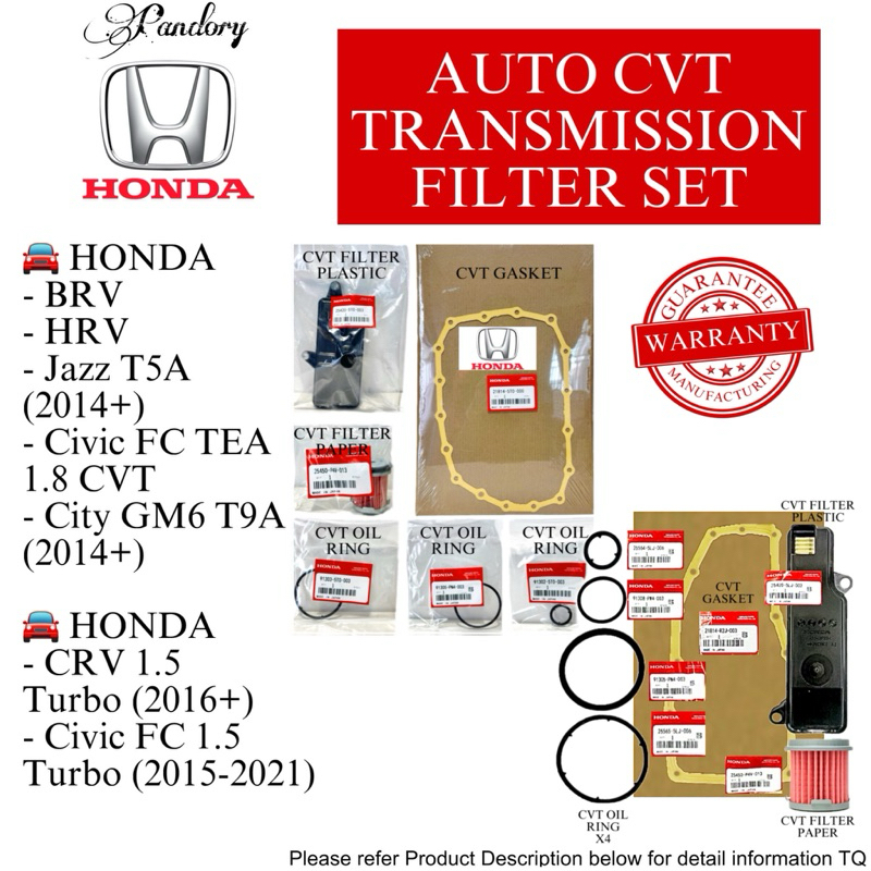 【💯ASLI】HONDA PENAPIS TRANSMISI AUTO CVT TRANSMISSION FILTER SET (CIVIC ...