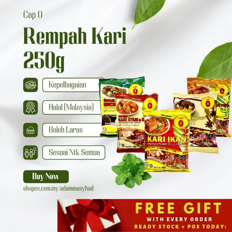 🔥PROMO🔥 SERBUK KARI CAP O / REMPAH KARI / 250GRAM / ALL VARIANS ...