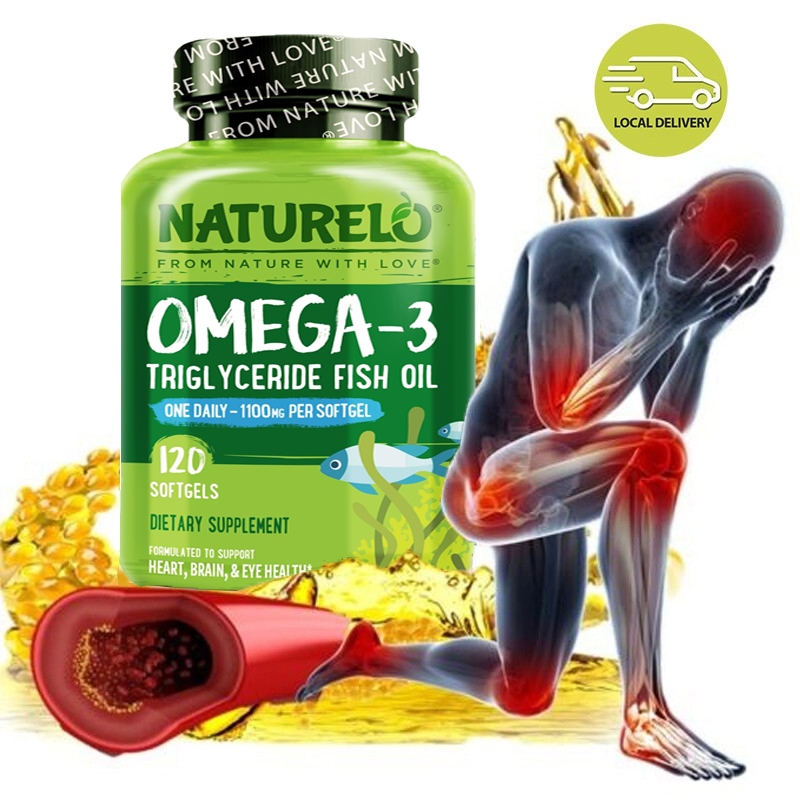 NATURELO Burpless Omega 3 Fish Oil Supplement - 1100mg Triglyceride ...