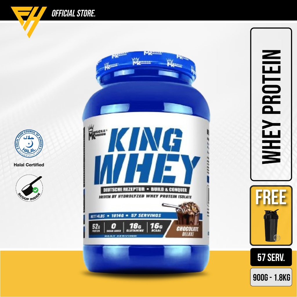 Muscle Kingdom King Whey (4lbs)1.8KG - Halal Whey Protein, Lean Muscle ...