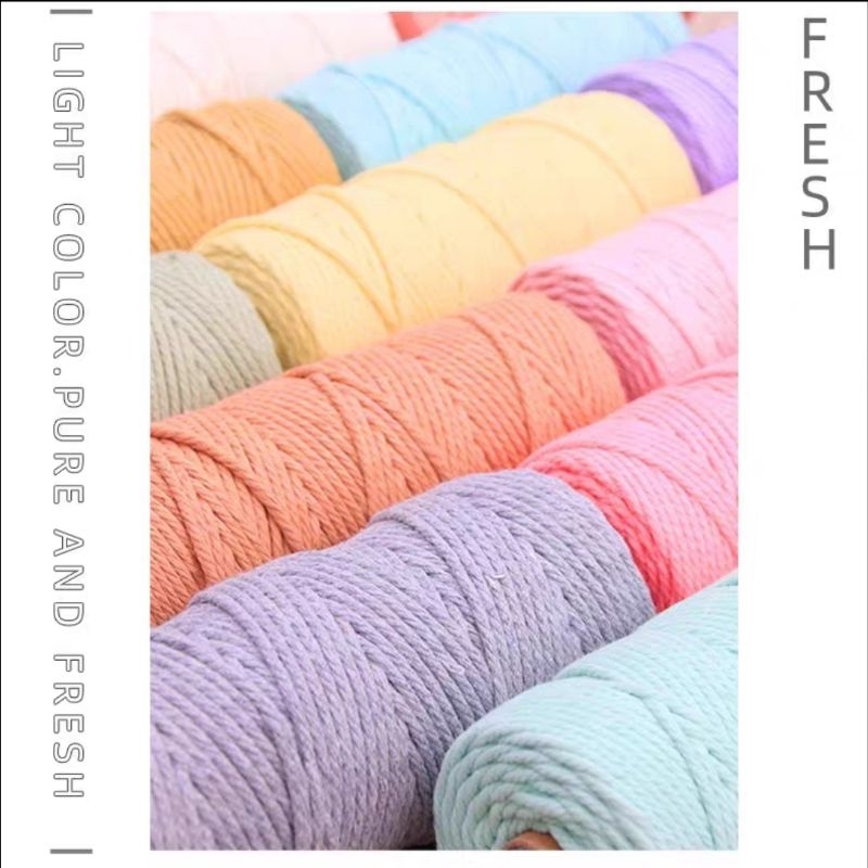 Macrame Rope 3mm Crochet cotton cord 100m | Shopee Malaysia