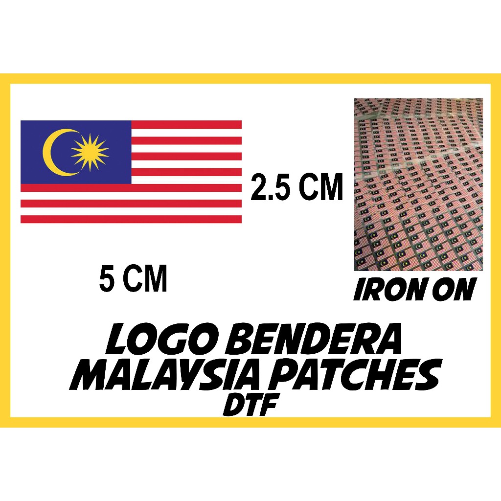 Logo Bendera Malaysia Iron On 2.5 cm x 5 cm Standard Size Sekolah/IPTA ...