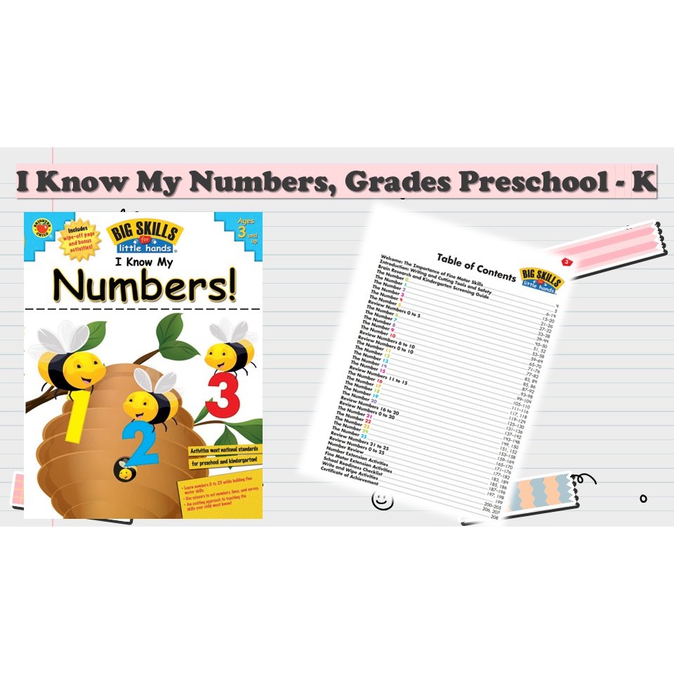 [PRE531] 209 pages I Know My Numbers, Grades Preschool - K Worksheet ...