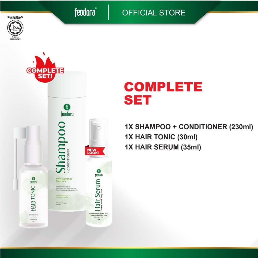 SET RAWATAN LENGKAP (SHAMPOO 230ML + TONIC + SERUM) | Shopee Malaysia