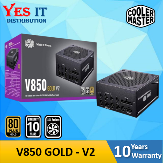 COOLER MASTER V850 Gold V2 BLACK / WHITE 80 PLUS GOLD SEMI-FANLESS FULL ...