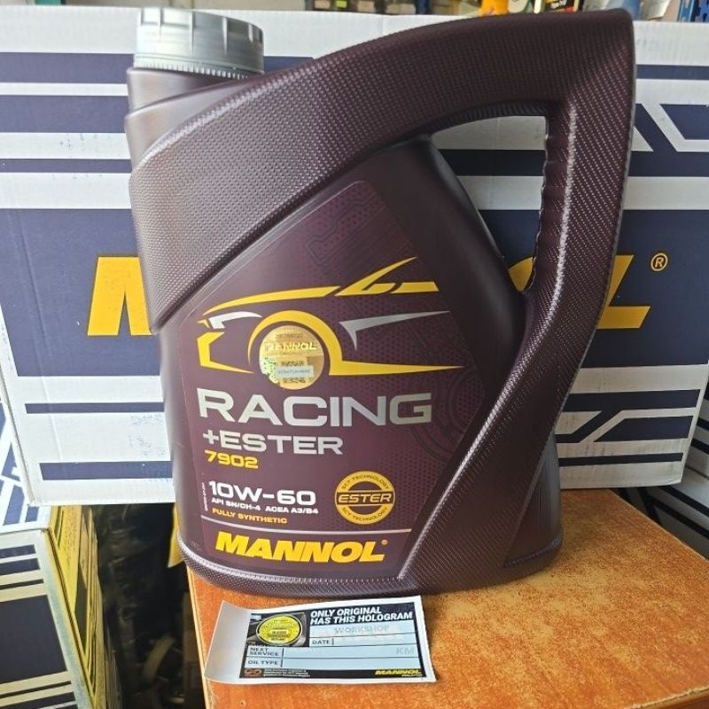 Mannol Racing+Ester (Ada Stiker Hologram) *100%Original Offer*10w-60 ...