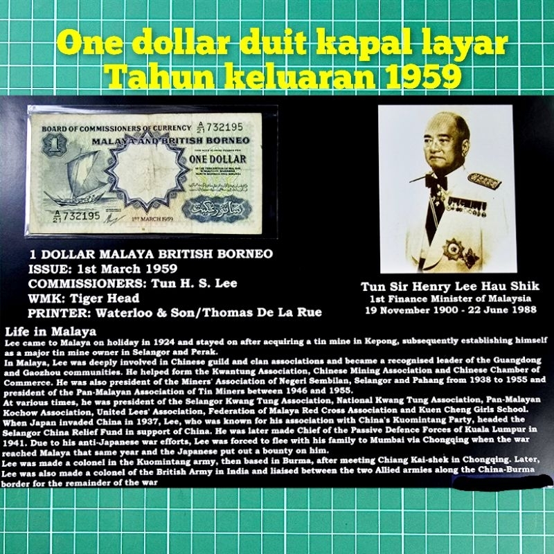 (A201) 1 dollar duit kapal layar Rm1 lama barang antik barang lama mata ...