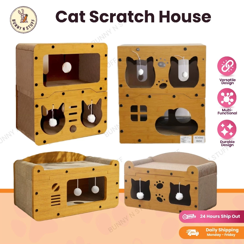 Cat Scratch House (READY STOCK) Cat Scratcher Scratching Board Pad Cat ...