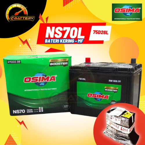 NS70 NS70L NS70R 75D26R 75D26L OSIMA BATERI KERING Bateri Kereta Proton ...