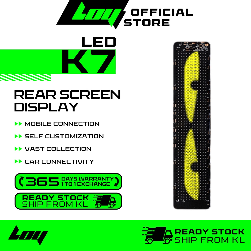 LOY K7 RGB Smart LED Pixel Car Screen Animation DIY Programmable Bluetooth LED Panel Flexible ...