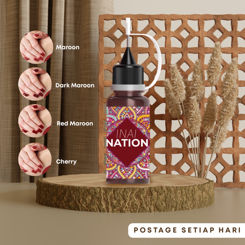 INAI Nation Maroon Red Inai Menatri Hitam Lipstick Serap Air Inai Sah ...