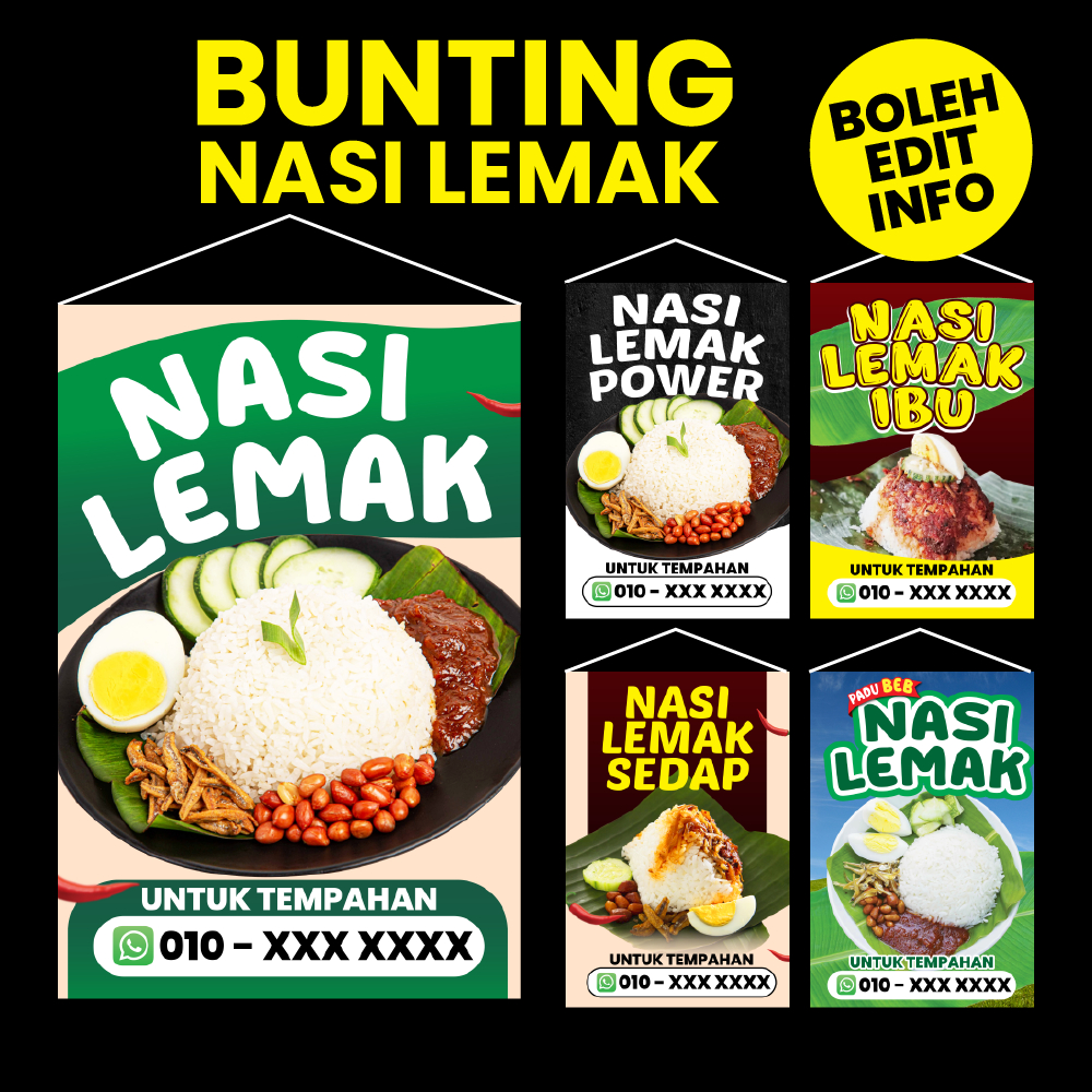 Bunting Niaga Nasi Lemak Tepi Jalan Gerai Nasi Lemak | Shopee Malaysia