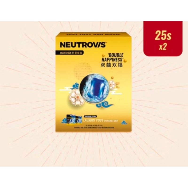 Neutrovis 3-IN-1 Laundry Pods - Superior Clean ‘Double Happiness’ Value ...
