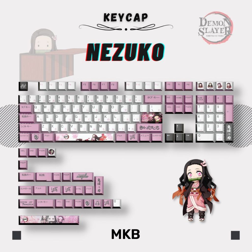 MKB Demon Slayer Nezuko PBT Keycap Set for Mechanical Keyboard | Shopee ...