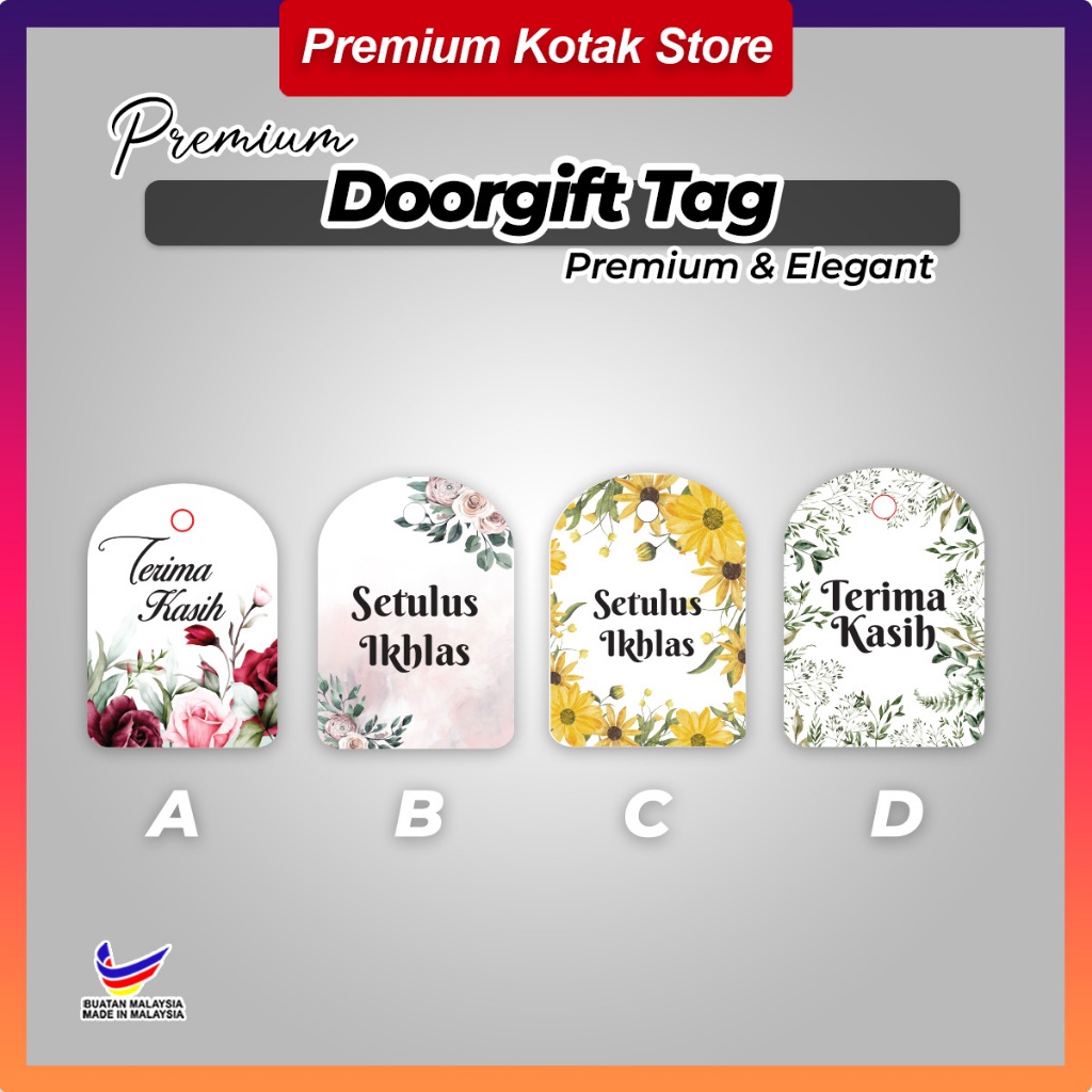 YJL Wedding Doorgift Tag Aqiqah Engagement Terima Kasih Setulus Ikhlas ...