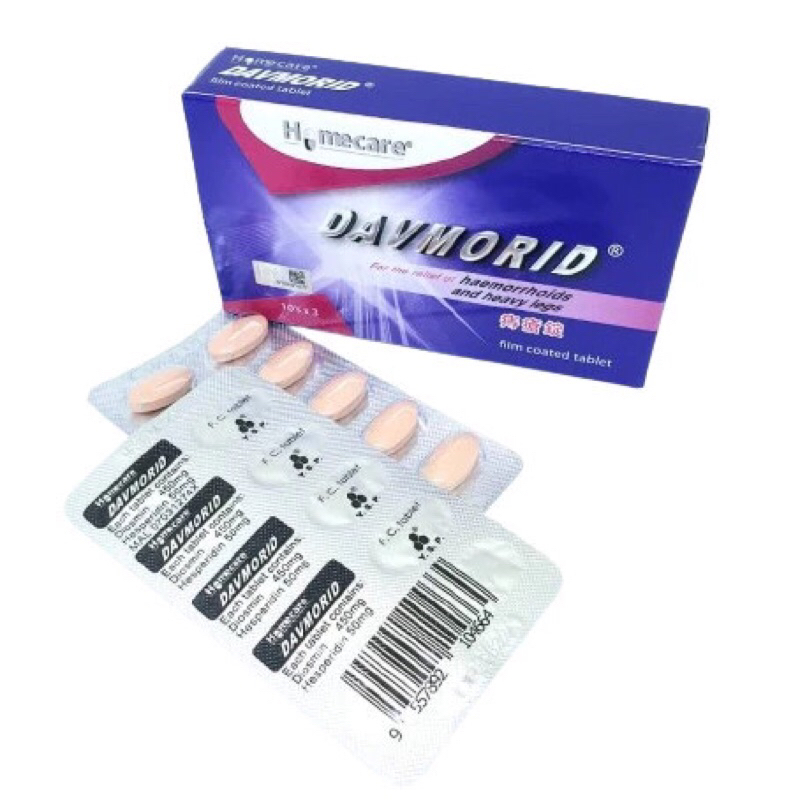Davmorid Tabs 30s for The Relief of Haemorrhoids and Heavy Legs ...
