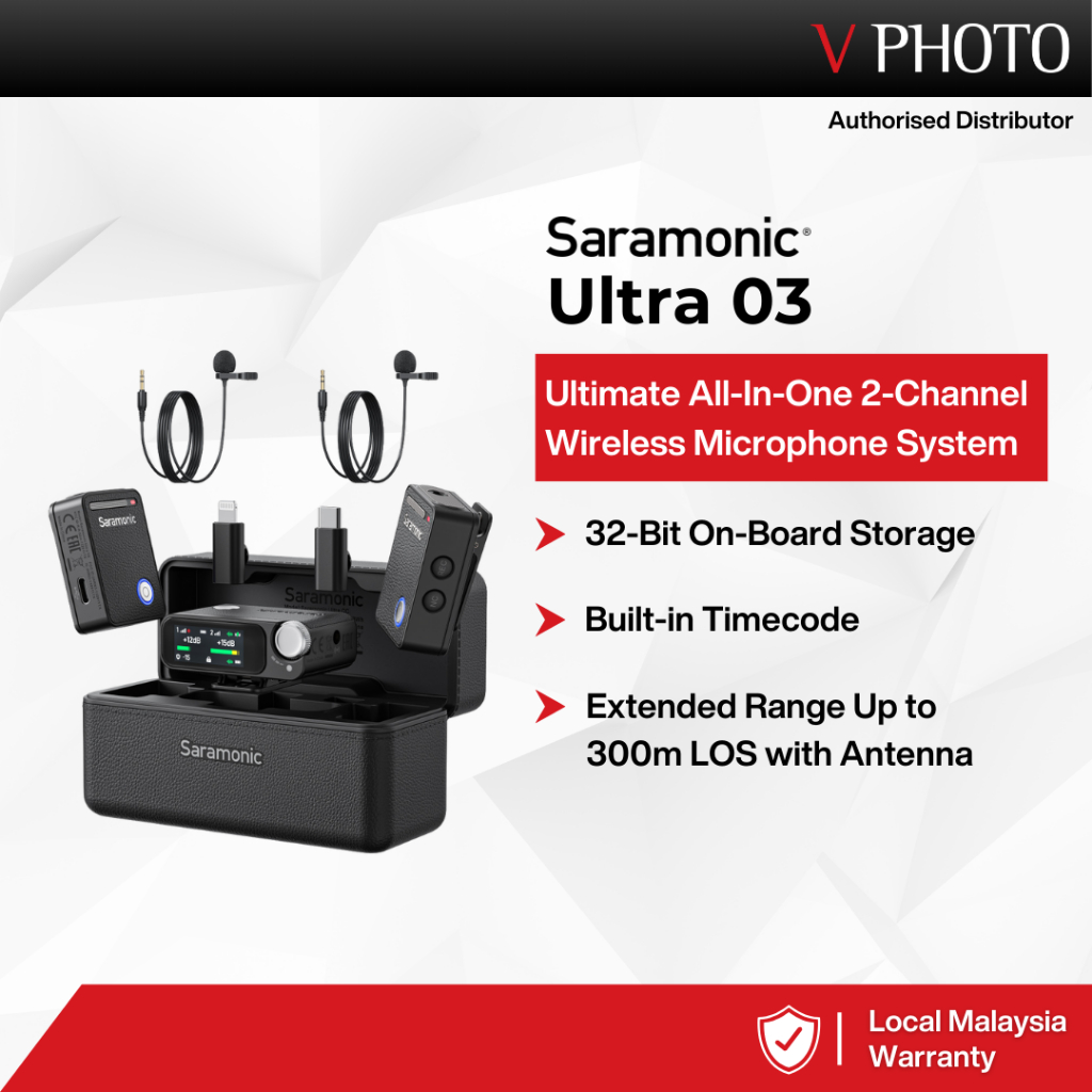 SARAMONIC ULTRA 03 ULTIMATE 2-CHANNEL WIRELESS MICROPHONE COMPACT ...