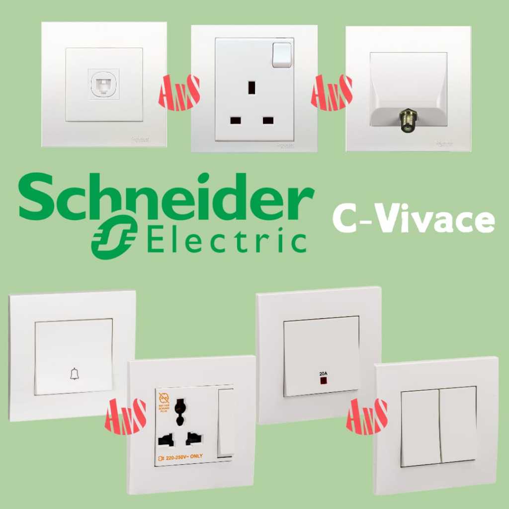 Schneider C-vivace Switch 13A Switch Socket 20A Double Pole Socket Bell ...