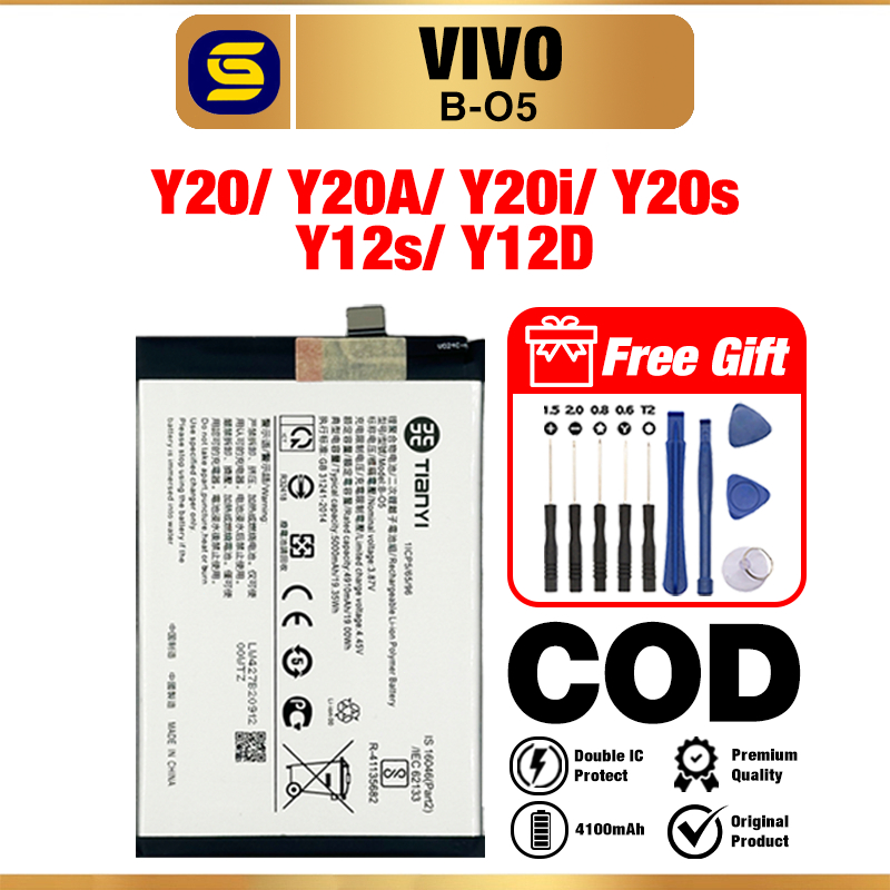 Battery Bateri Compatible For VIVO Y12S / Y12D / Y20A / Y20 /Y20i /Y20S ...